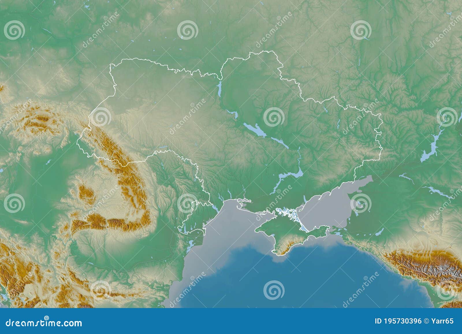 Ukraine outlined. Relief stock illustration. Illustration of earth ...