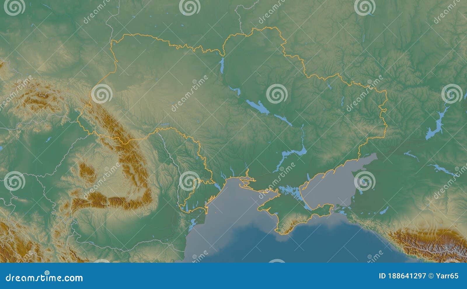 Ukraine - overview. Relief stock illustration. Illustration of ...