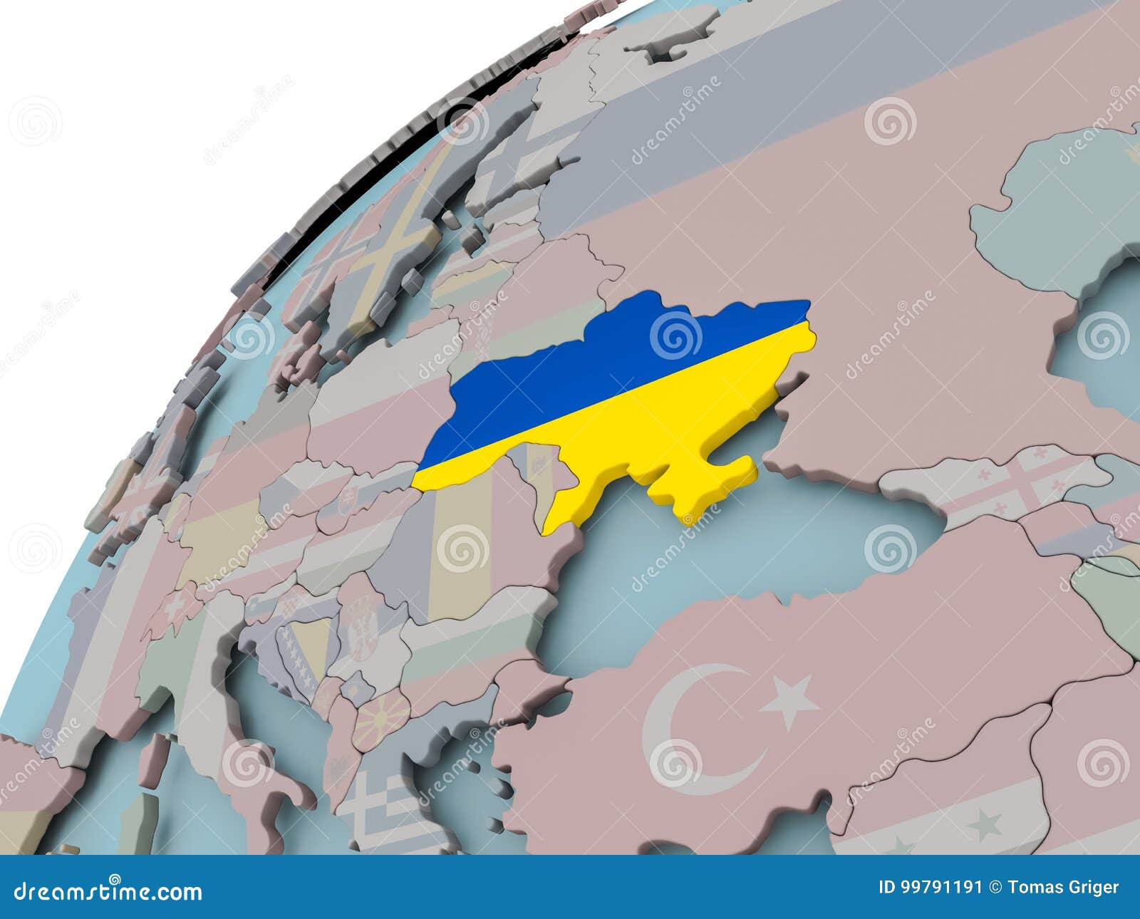 Map of Ukraine with flag stock illustration. Illustration of european ...