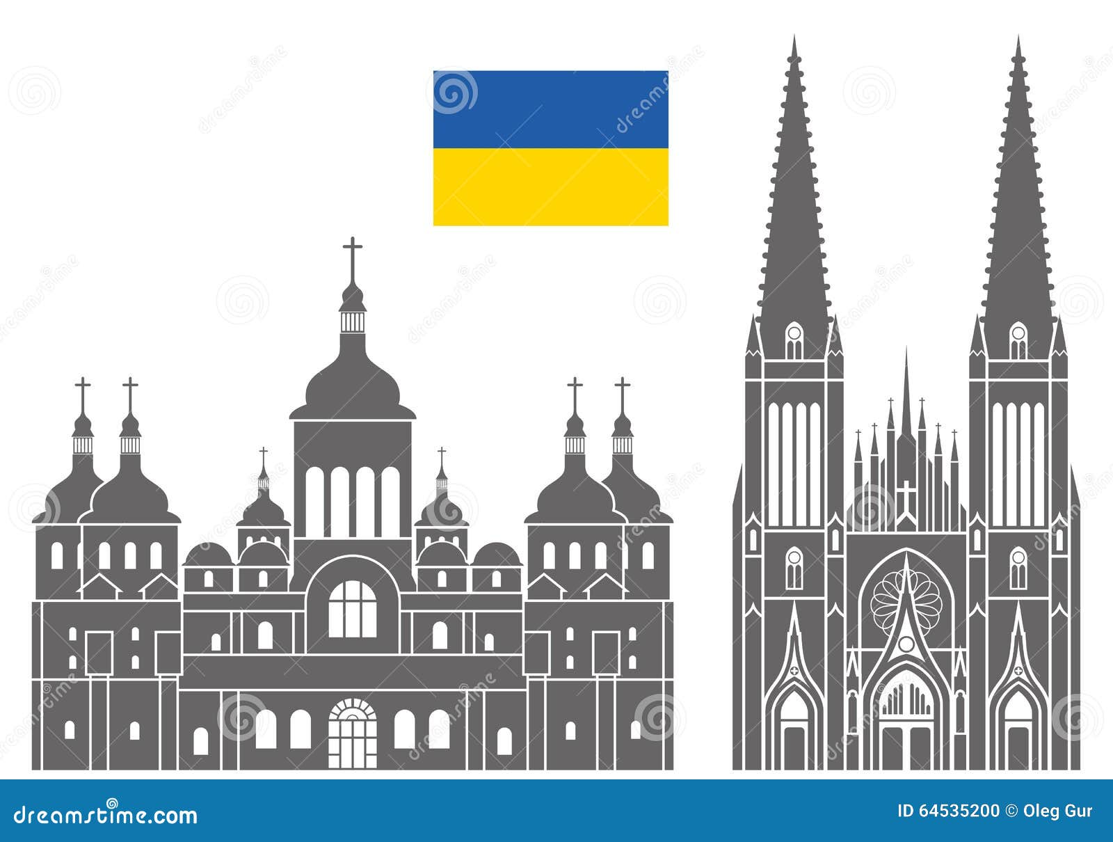 Ukraine. Set stock vector. Illustration of collection - 64535200