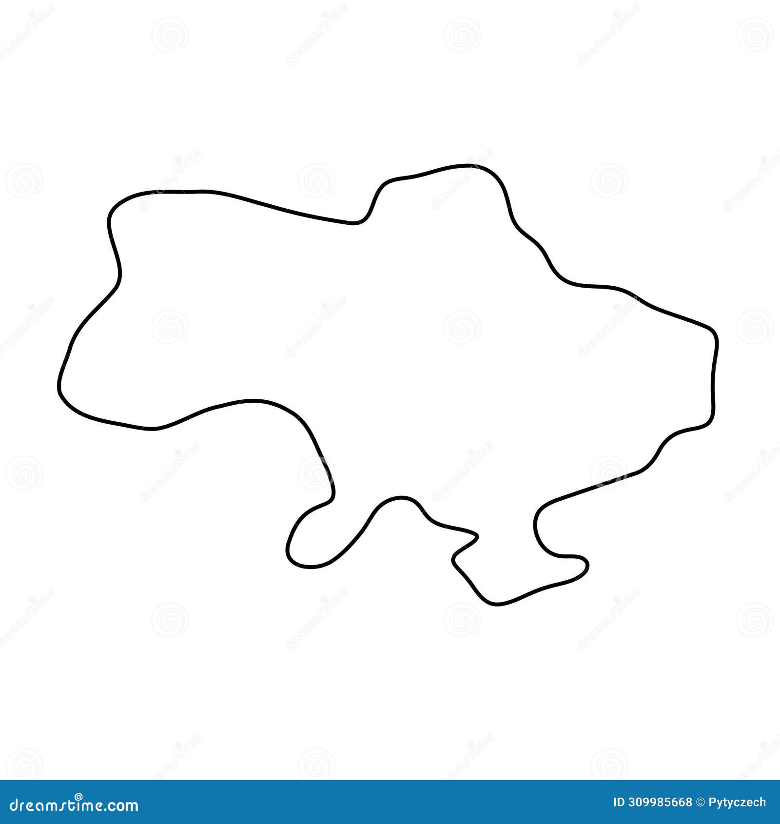 Simplified Map Of Ukraine With Crimea Outline. Fill And Stroke Cartoon ...