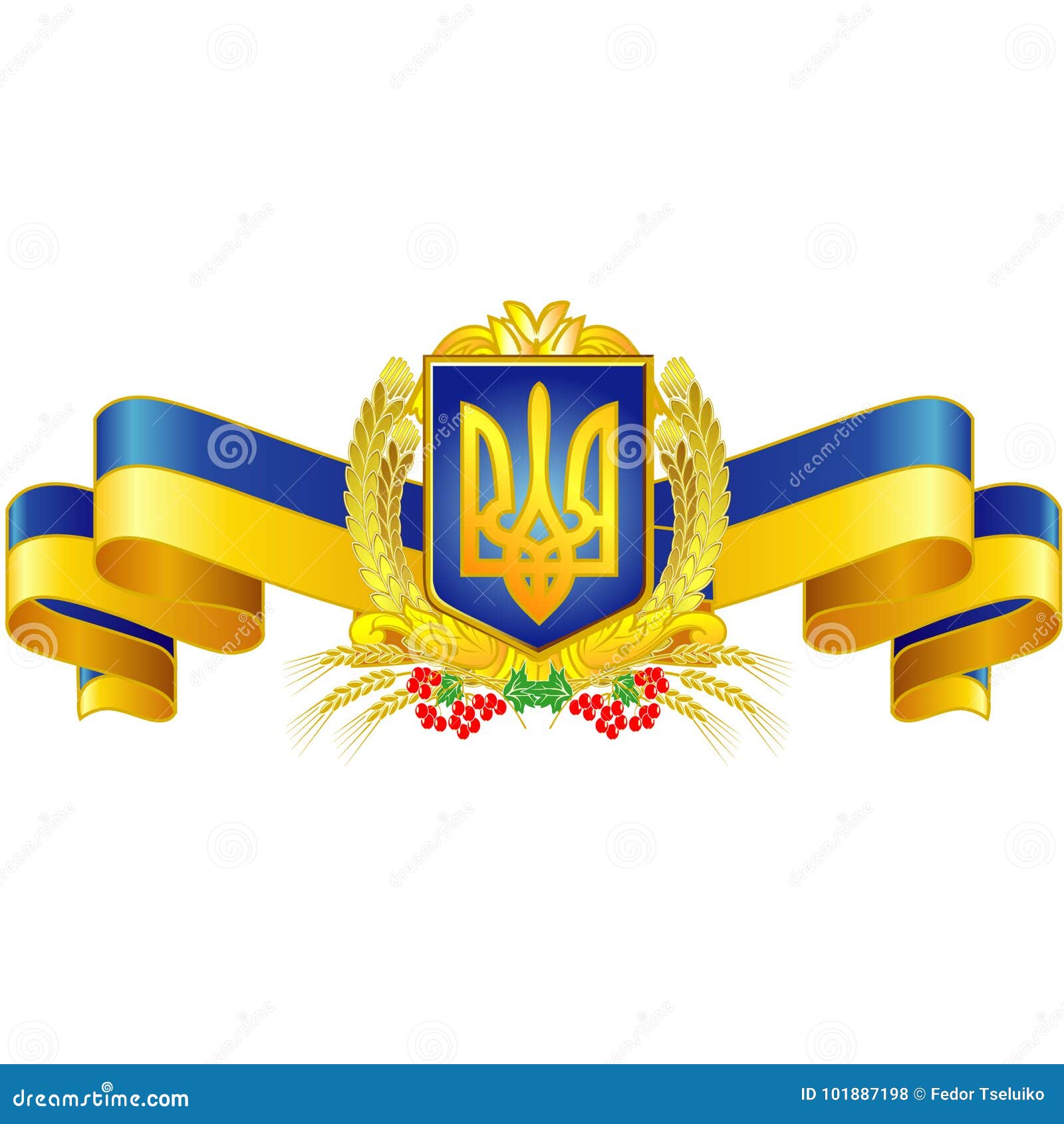 Ukraine state symbols stock vector. Illustration of capital - 101887198