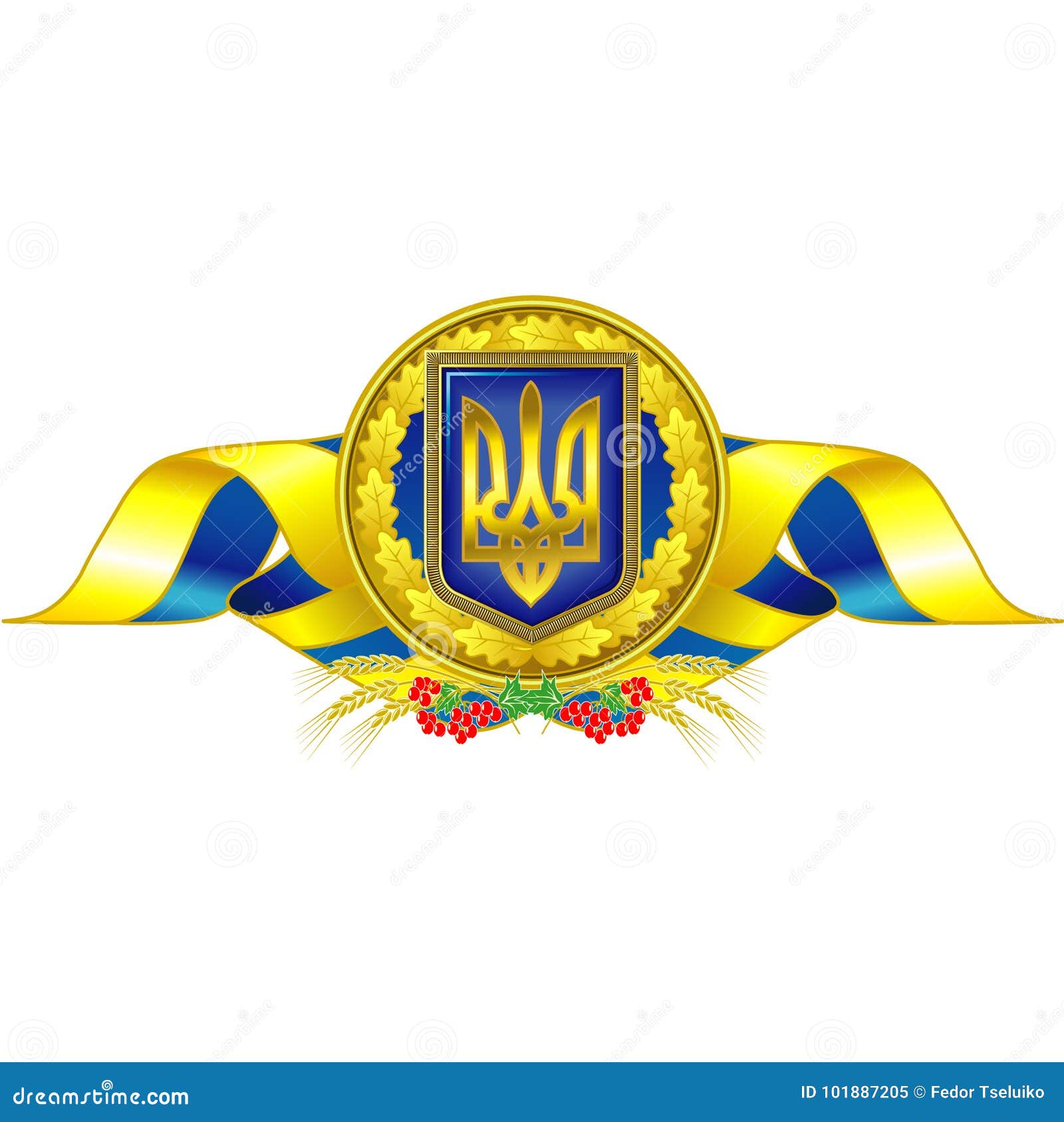 Ukraine state symbols stock vector. Illustration of emotions - 101887205