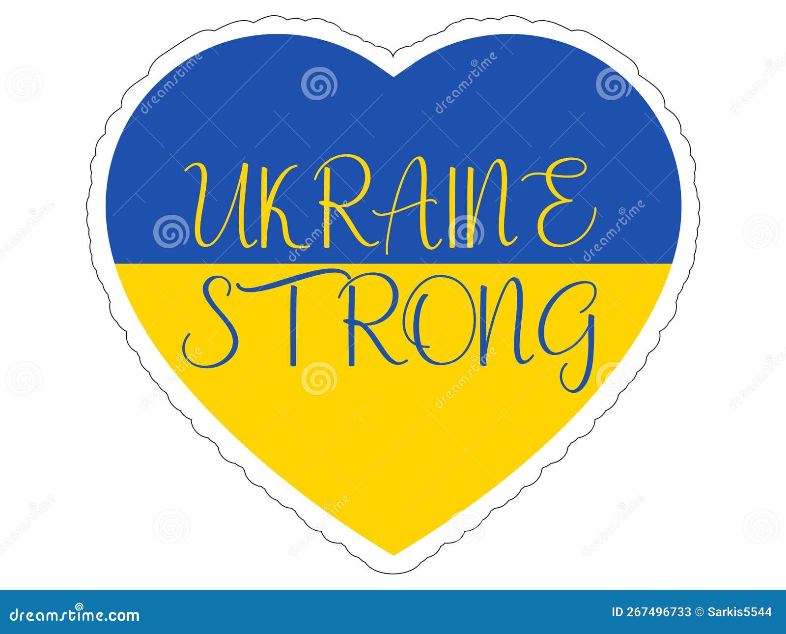 Ukraine Strong Support Peace Ukrainian Flag Heart Stock Vector ...