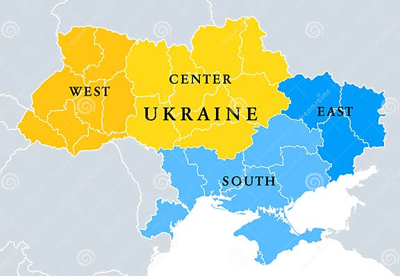 Ukraine Geographic Divisions, Political Map, Used for Statistics Stock ...