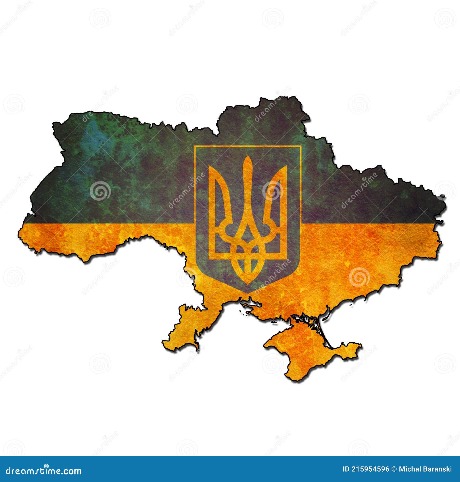 Ukraine Territory with Flag Stock Illustration - Illustration of ...