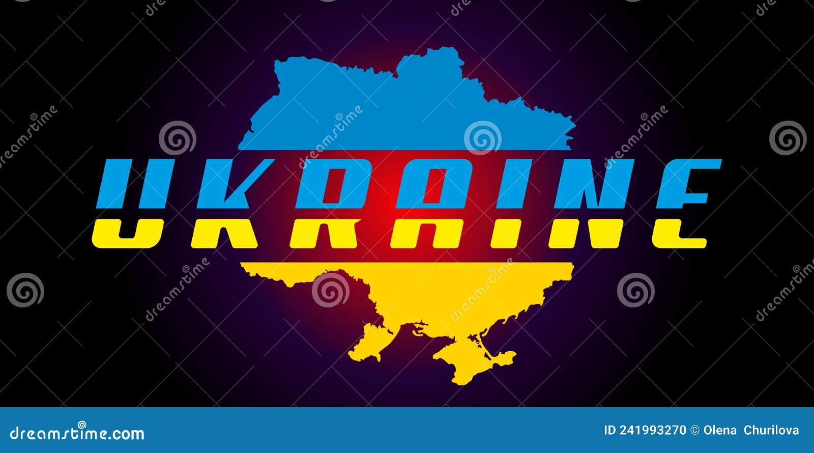 Ukraine Text and Map in Ukraine Flag Colors Stock Vector - Illustration ...