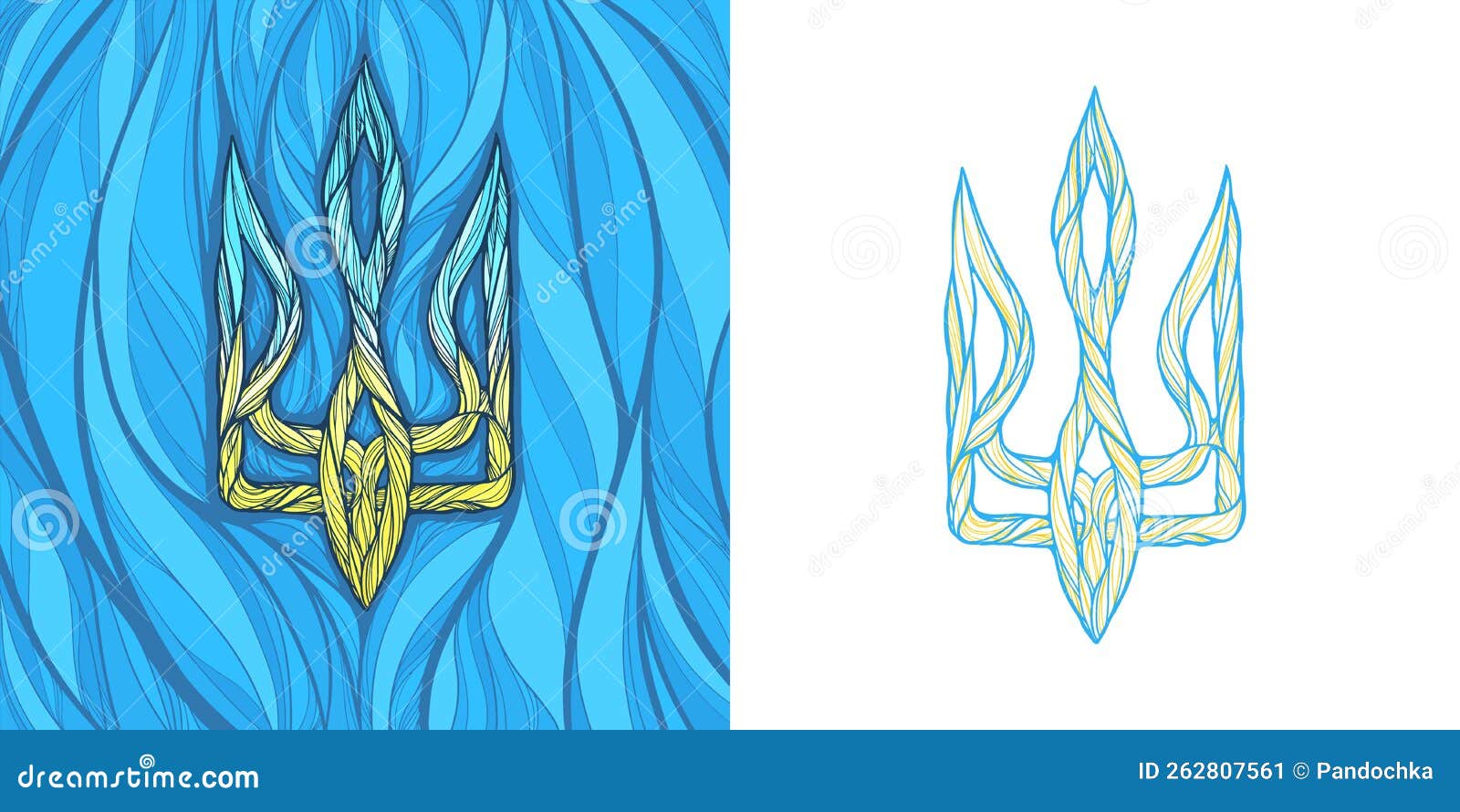 Ukraine, Trident, The National Emblem Of The Country Cartoon Vector ...