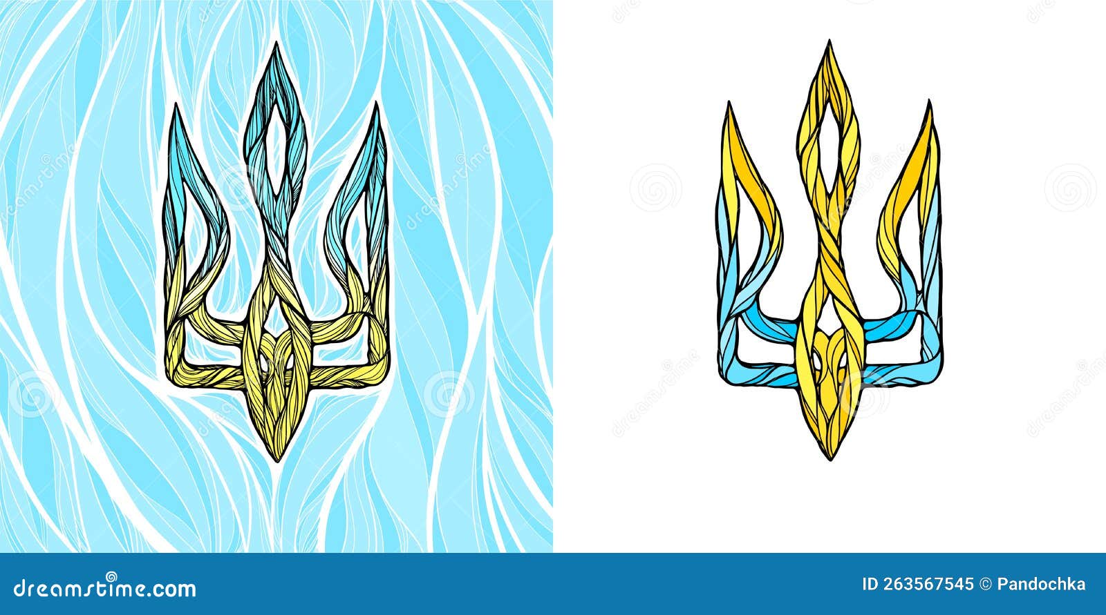 Ukraine, Trident, The National Emblem Of The Country Cartoon Vector ...