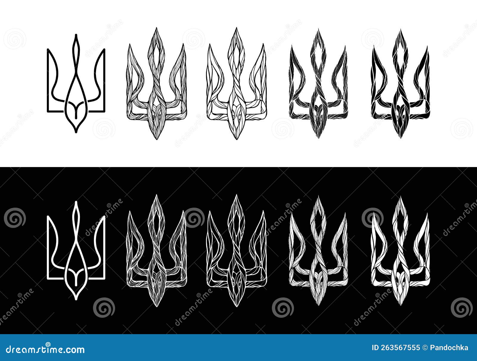 Ukraine, Trident, The National Emblem Of The Country Cartoon Vector ...