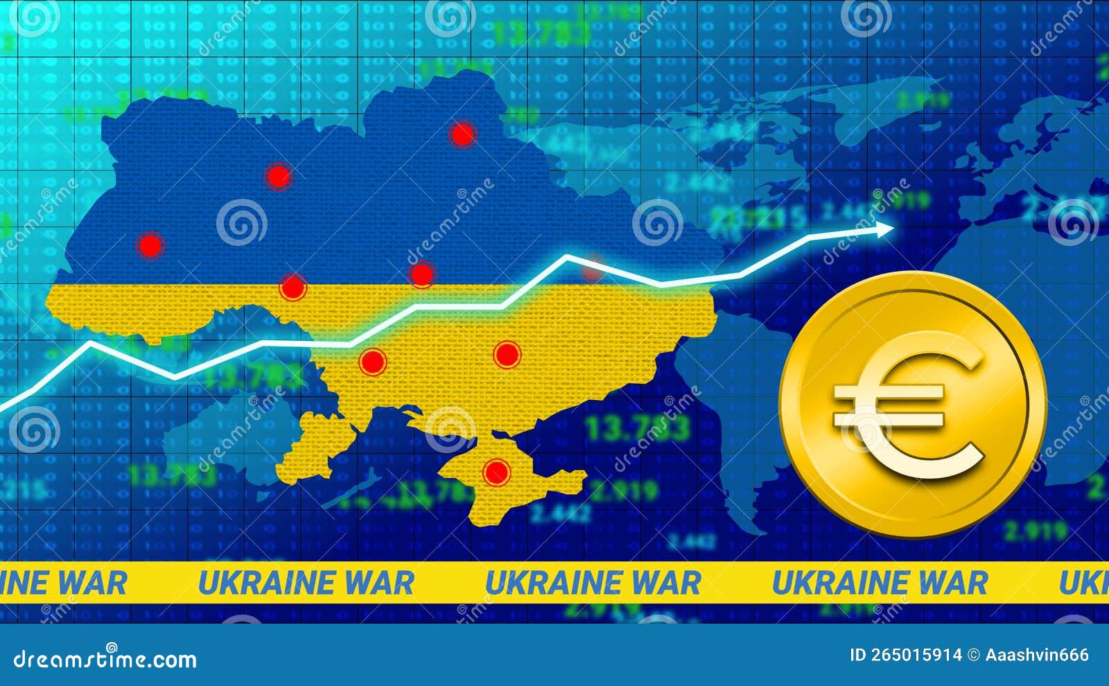 Ukraine War Impact on Euro Currency Value Stock Illustration ...