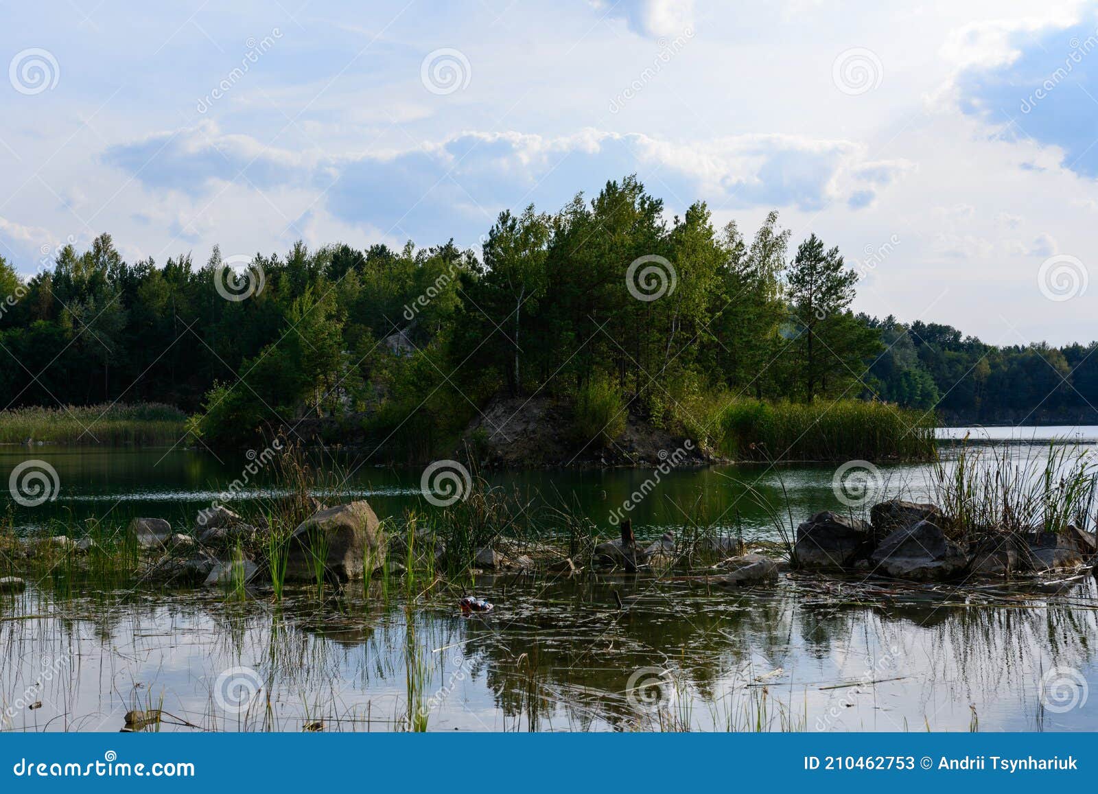Ukrainian Basalt Lake in Summer, a Lake on the Site of a Quarry Stock ...