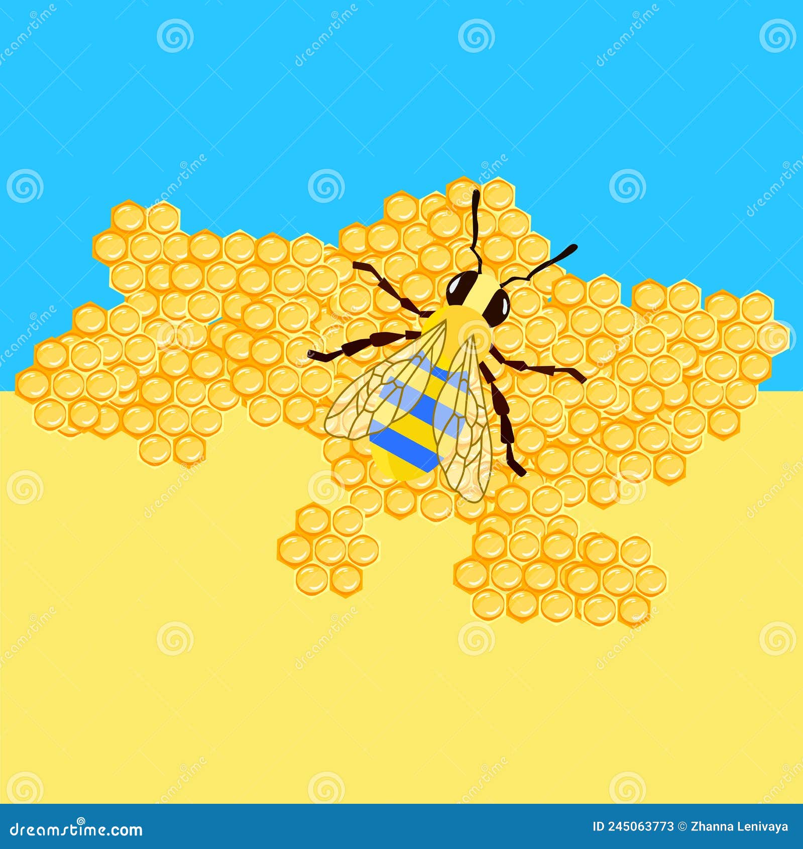 Ukrainian Bee on a Blue and Yellow Background Stock Vector ...