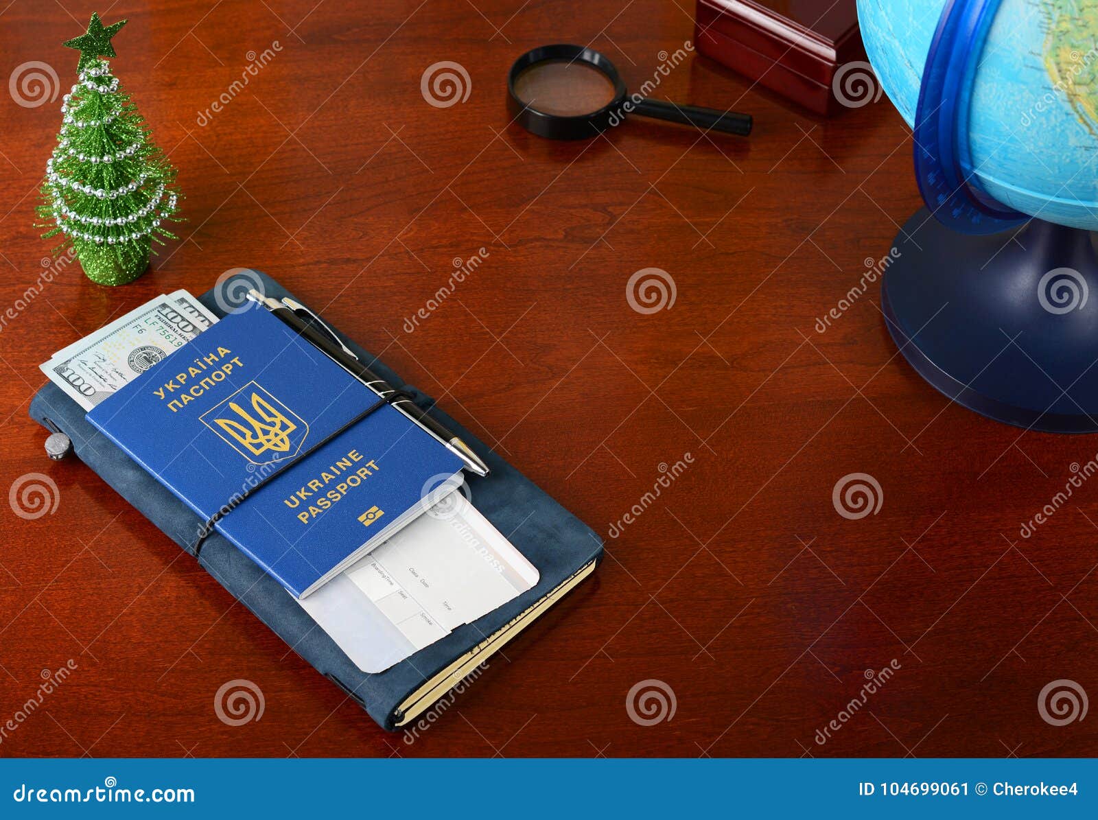 Ukrainian Biometric Passport. Preparing for the New Year Trip Stock ...