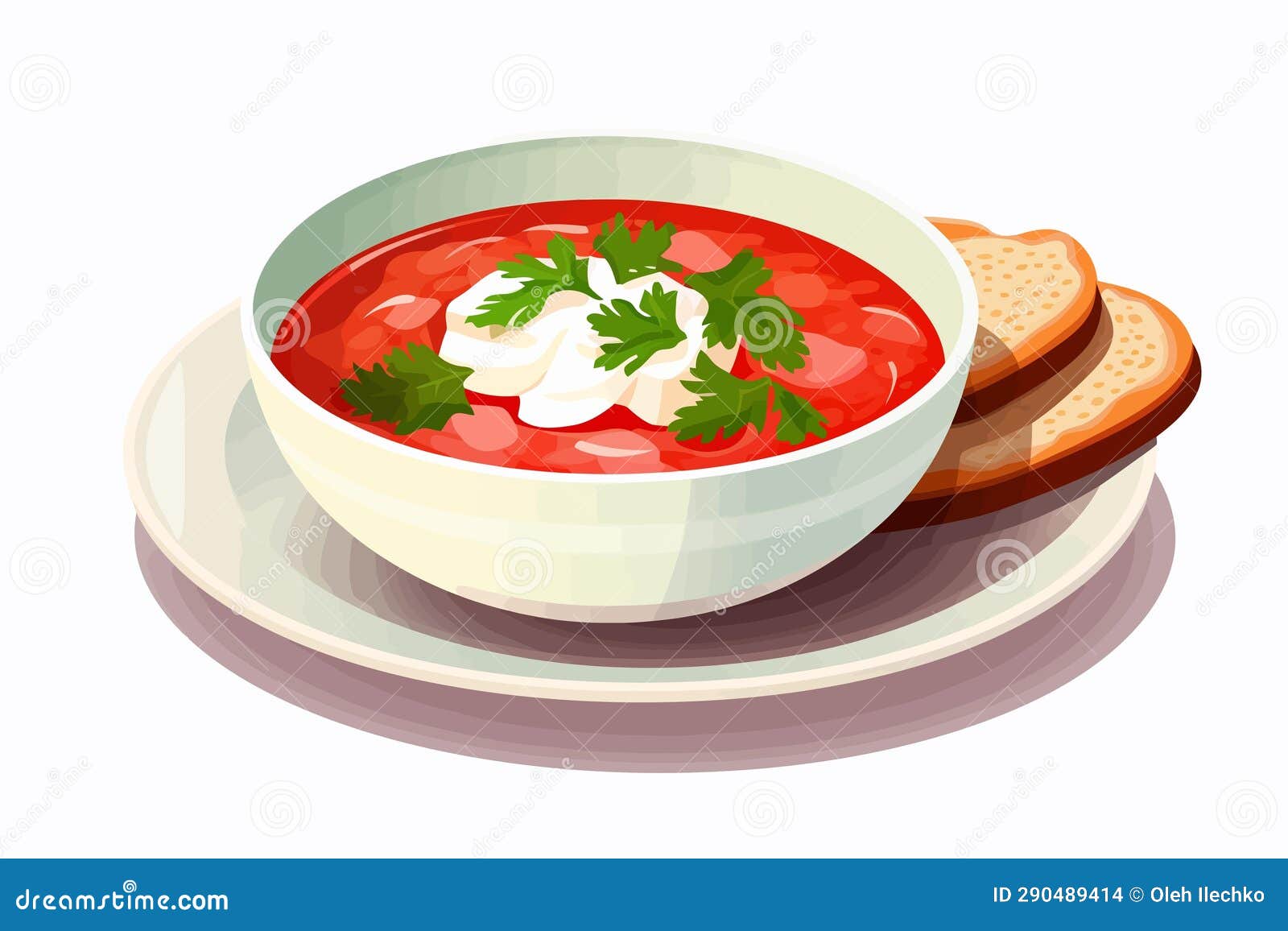Ukrainian Borsch Plate Pop Art Raster Illustration | CartoonDealer.com ...