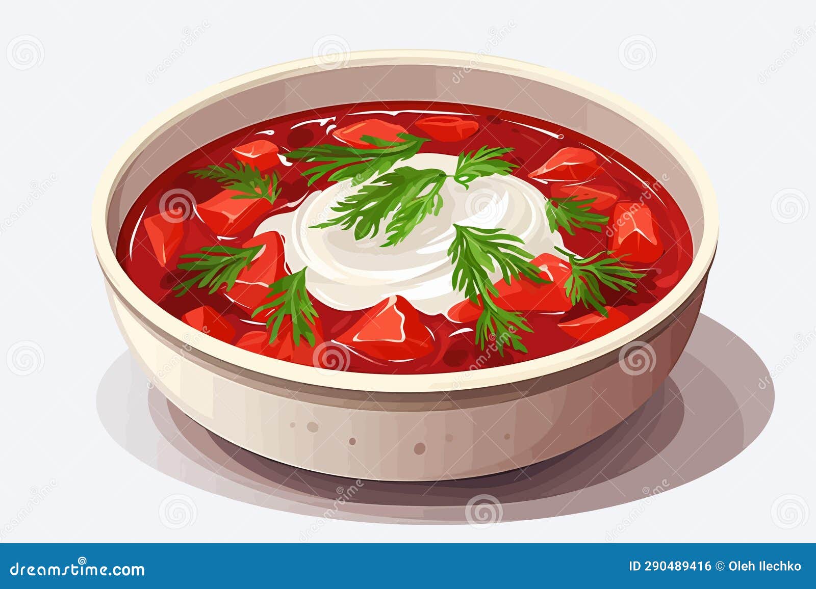 Ukrainian Borsch Plate Pop Art Raster Illustration | CartoonDealer.com ...
