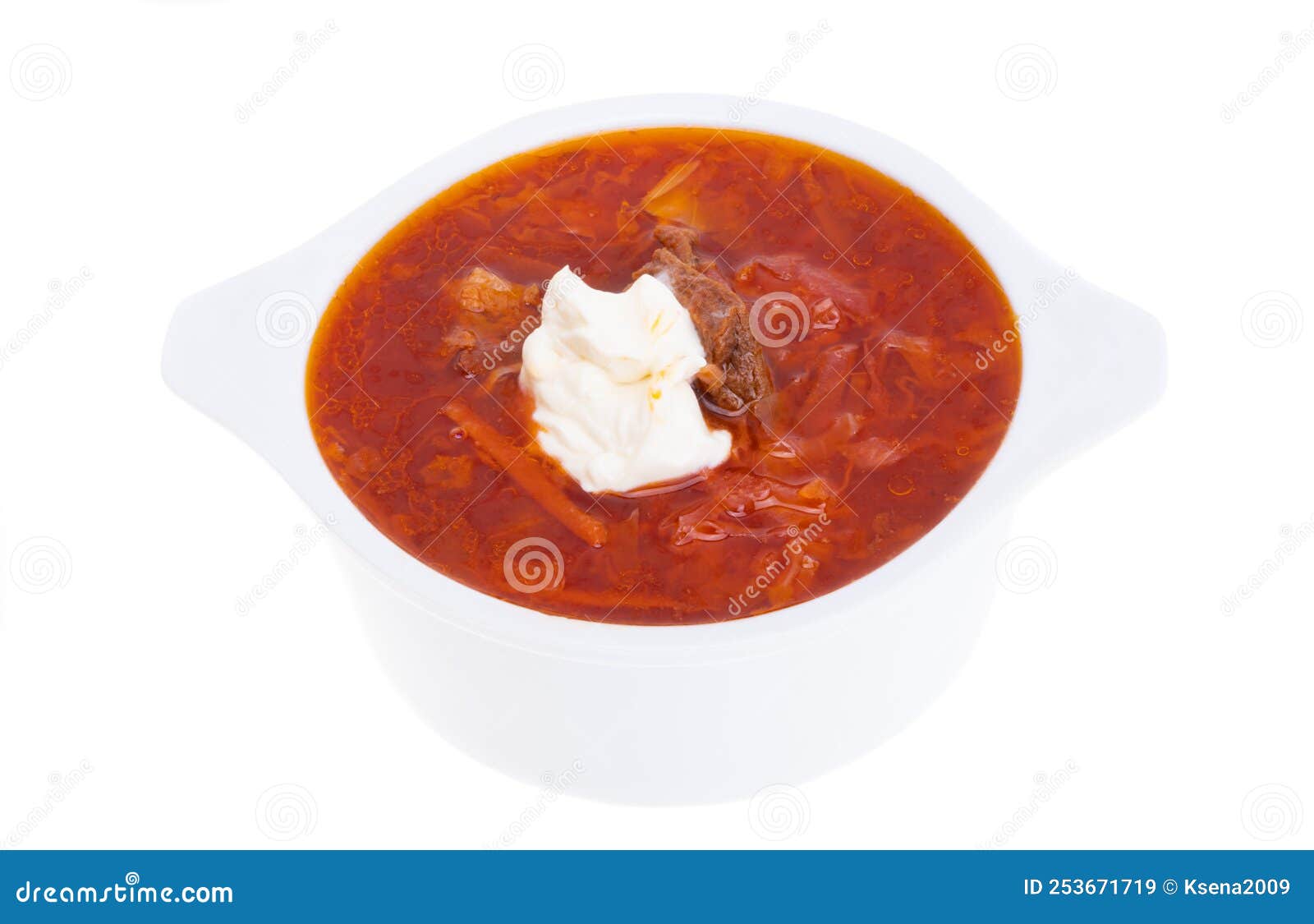 Ukrainian Borscht with Sour Cream Stock Image - Image of food, fresh ...