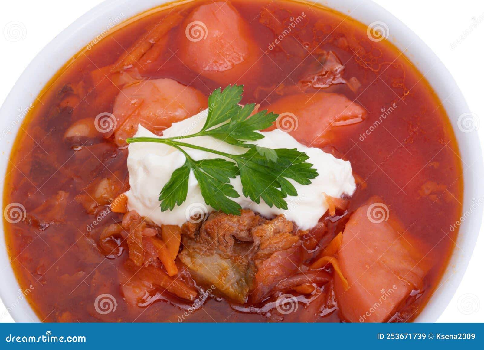 Ukrainian Borscht with Sour Cream Stock Image - Image of typical ...