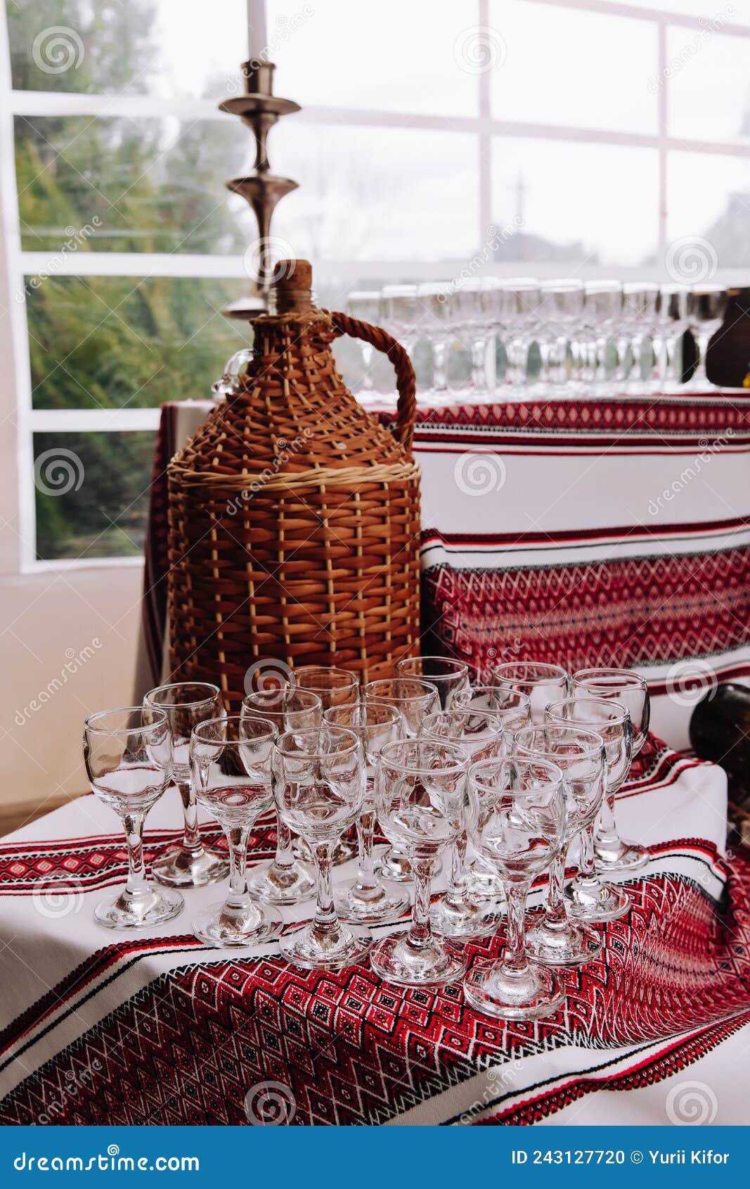 Ukrainian Buffet Table. Impressive Buffet in the Wedding Hall. Cossack ...