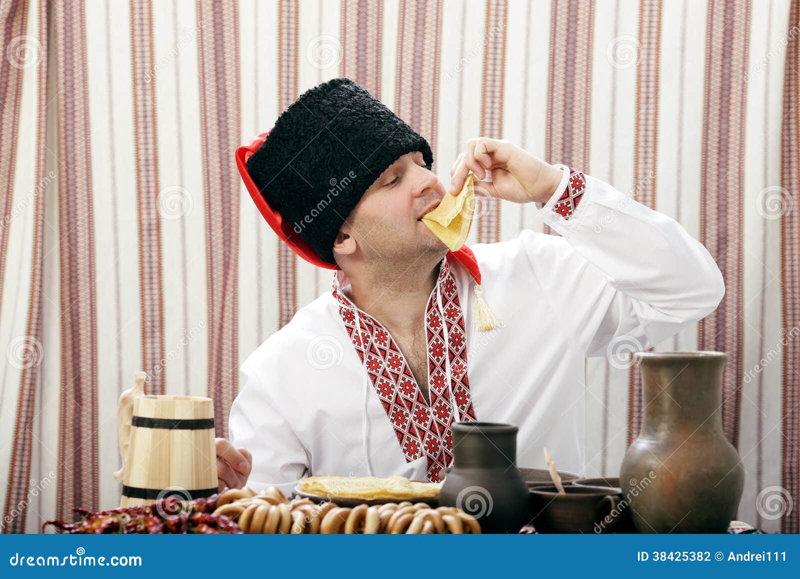 Ukrainian Cossack stock photo. Image of black, shirt - 38425382