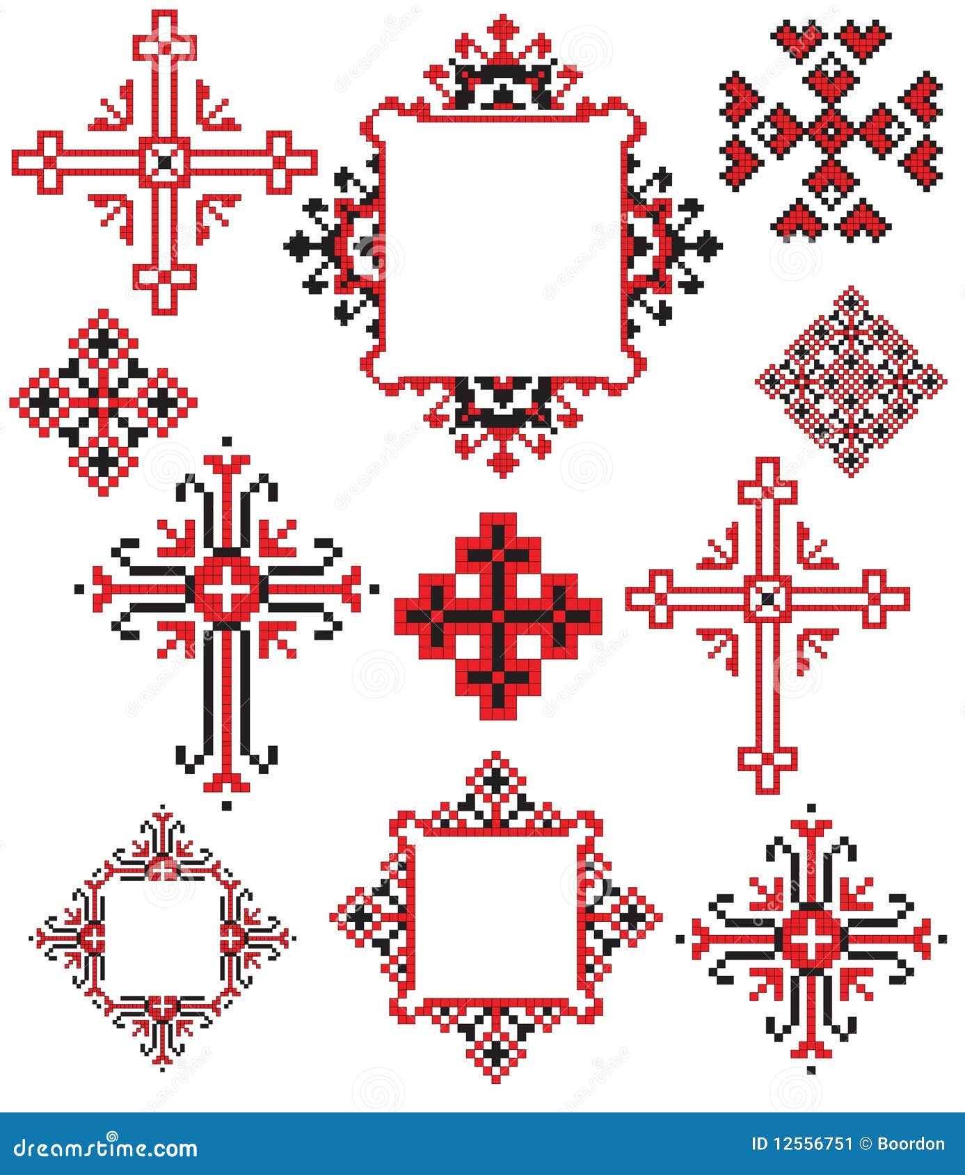 Ukrainian cross embroider stock vector. Illustration of folk - 12556751