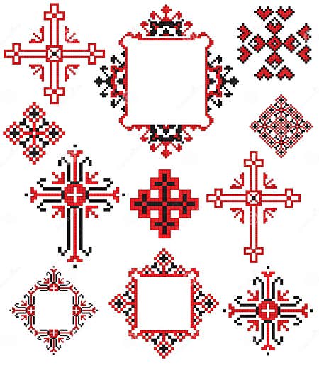 Ukrainian cross embroider stock vector. Illustration of folk - 12556751