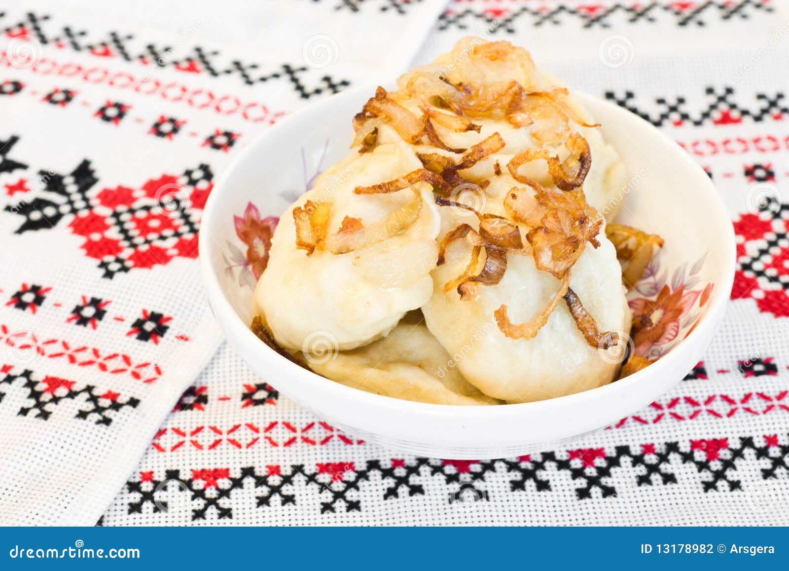 Ukrainian Cuisine - Vareniki with Fried Onion Stock Photo - Image of ...