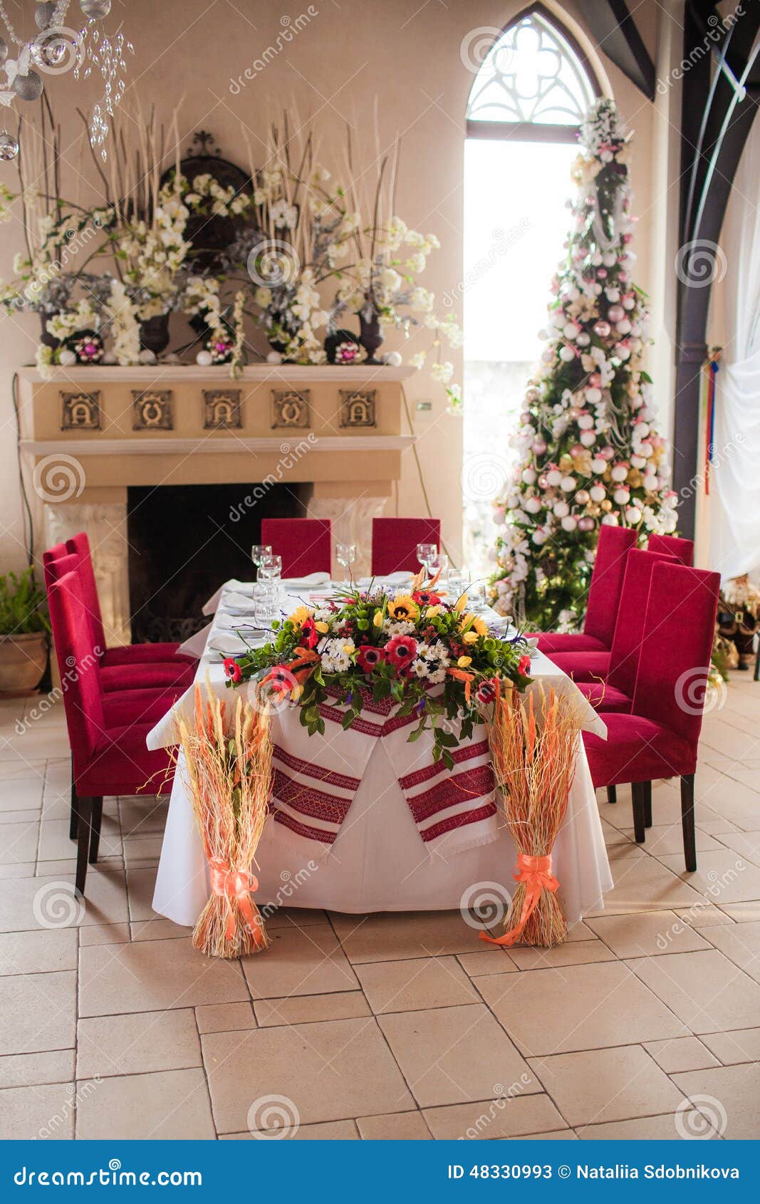 Ukrainian decorated table stock image. Image of decoration - 48330993