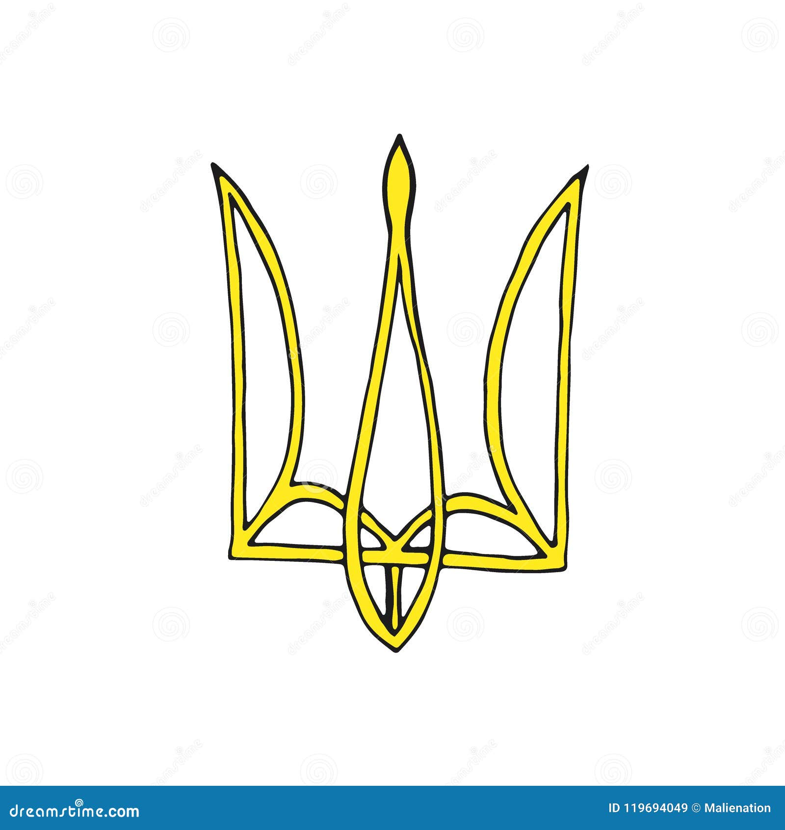 Ukrainian Emblem. Trident Icon. Vector. Stock Vector - Illustration of ...