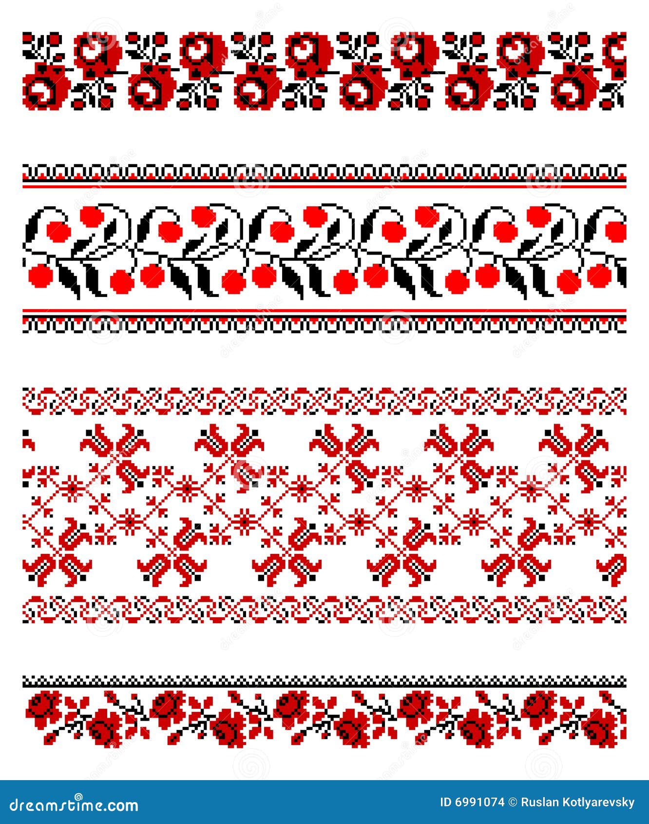 Ukrainian Embroidery Floral Collection #02 Stock Vector - Illustration ...