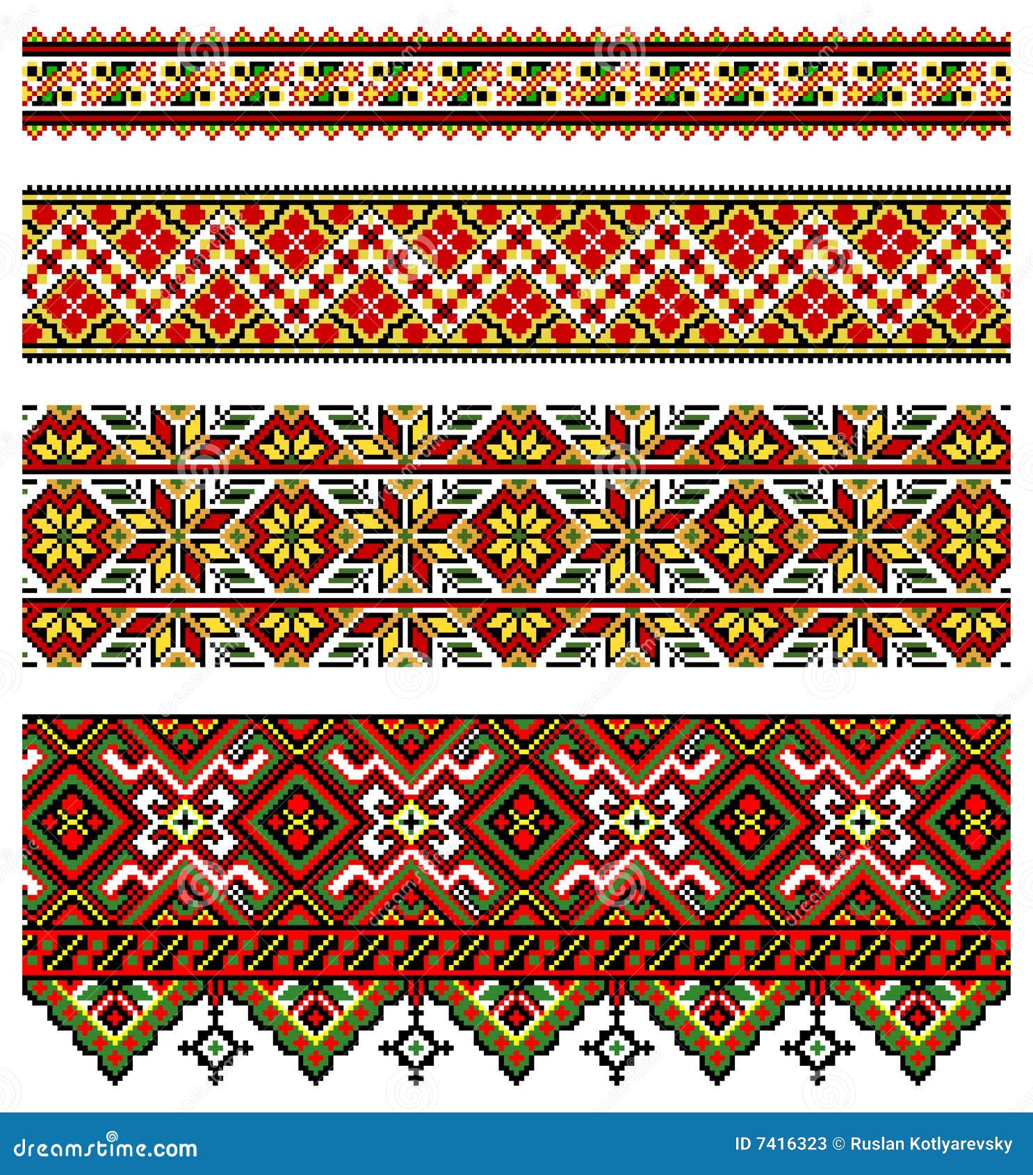 Ukrainian Embroidery Geometric Collection #08 Stock Vector ...