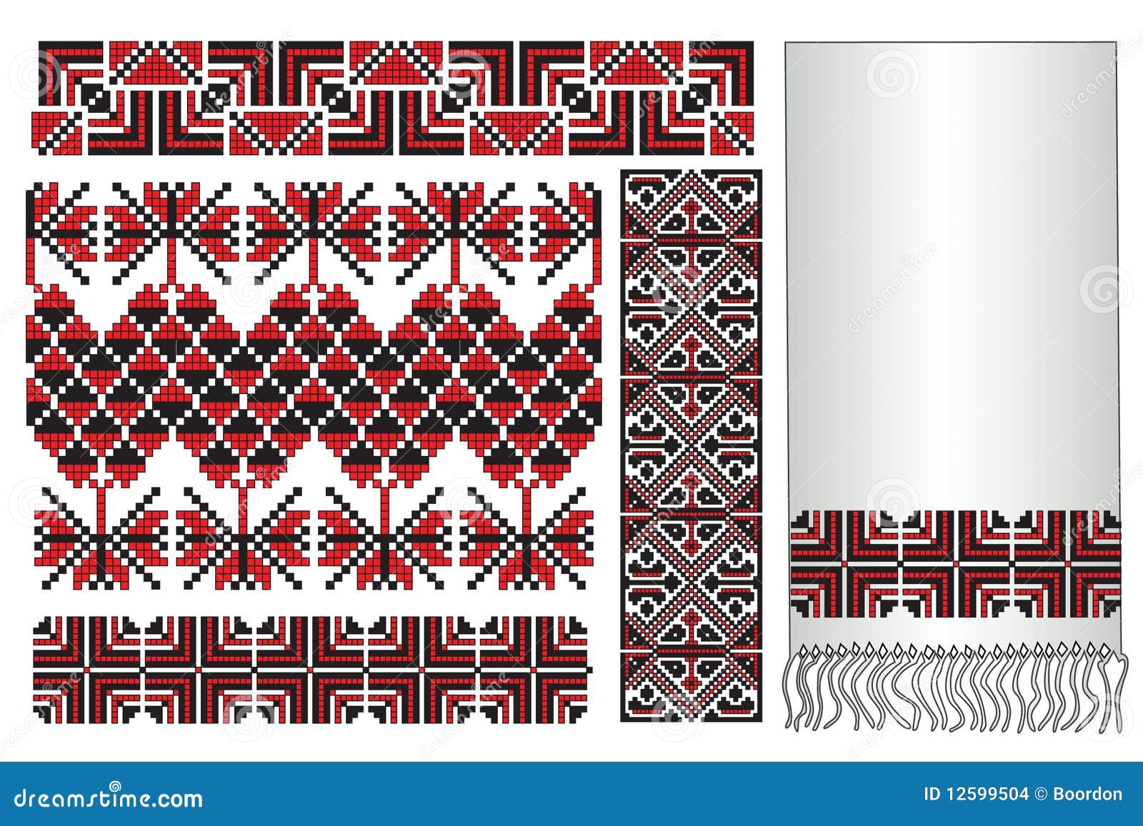 Ukrainian embroidery towel stock vector. Illustration of embroidery ...