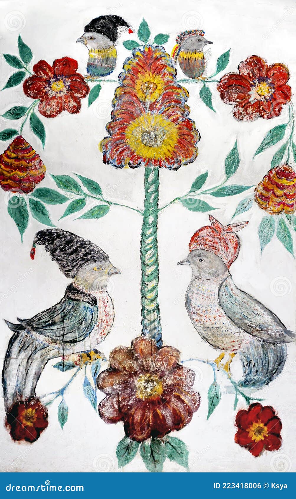 Ukrainian Ethnic Drawing on Wall Stock Photo - Image of element ...