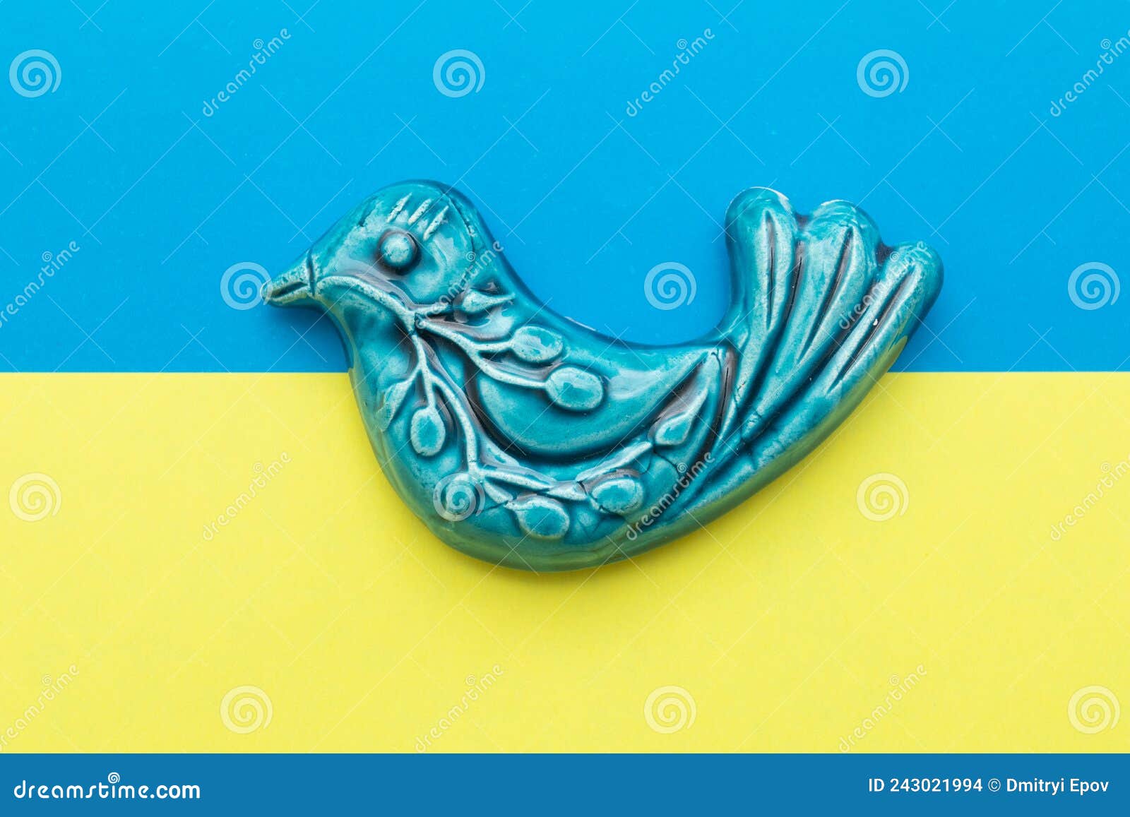 The Ukrainian Flag and the Blue Bird are a Symbol of Peace Stock Photo ...