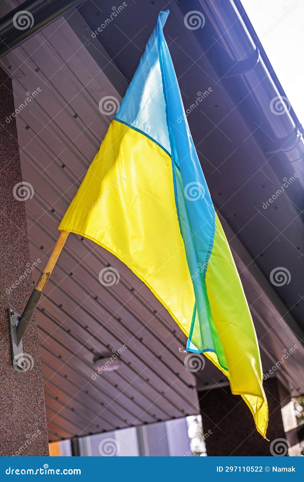 Ukrainian Flag Displayed on an Architectural Building, the Context of ...