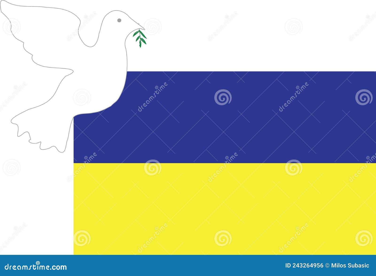 Ukrainian Flag and Dove of Peace Stock Vector - Illustration of country ...