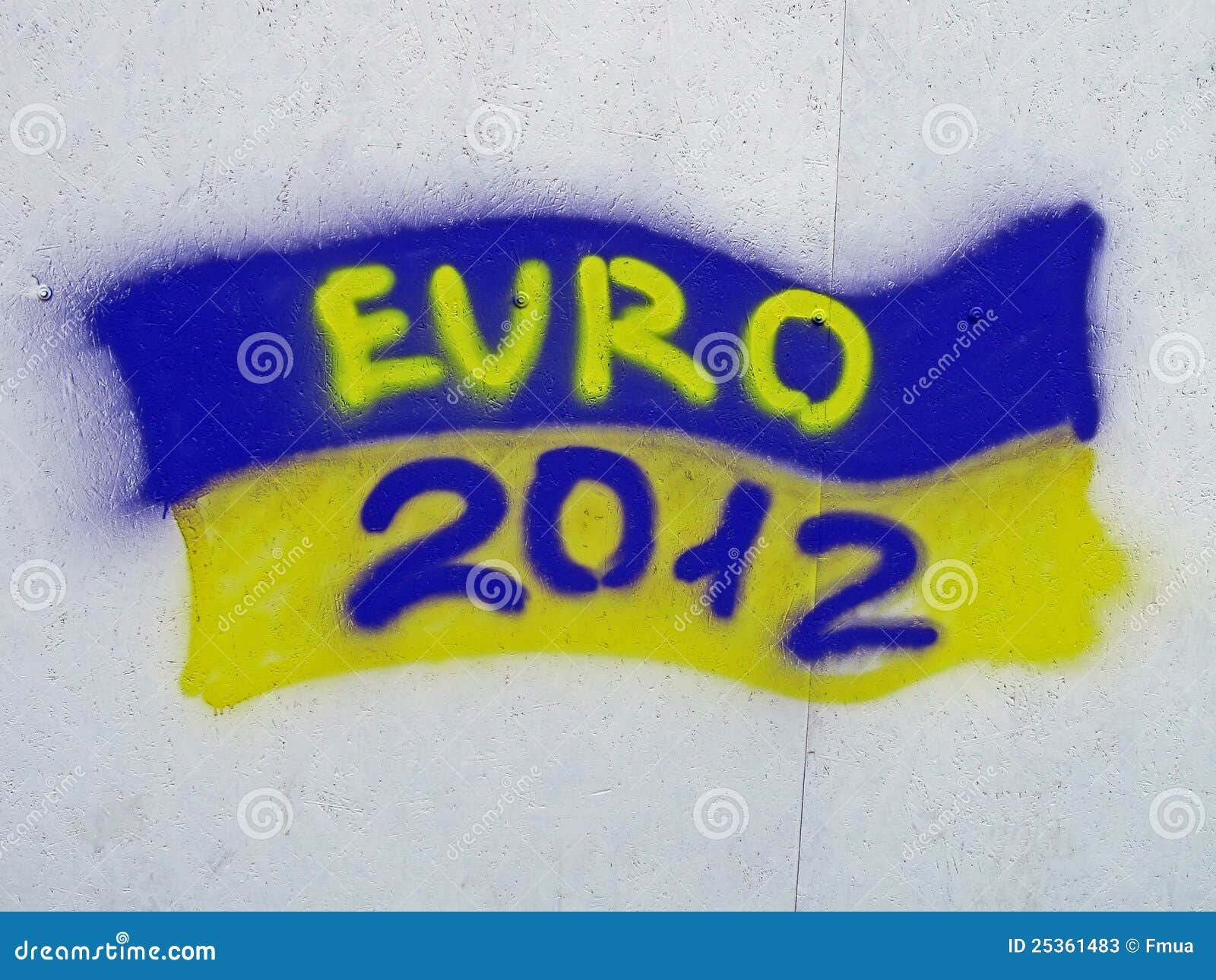 Ukrainian Flag with EURO 2012 Text,graffiti, Editorial Stock Photo ...