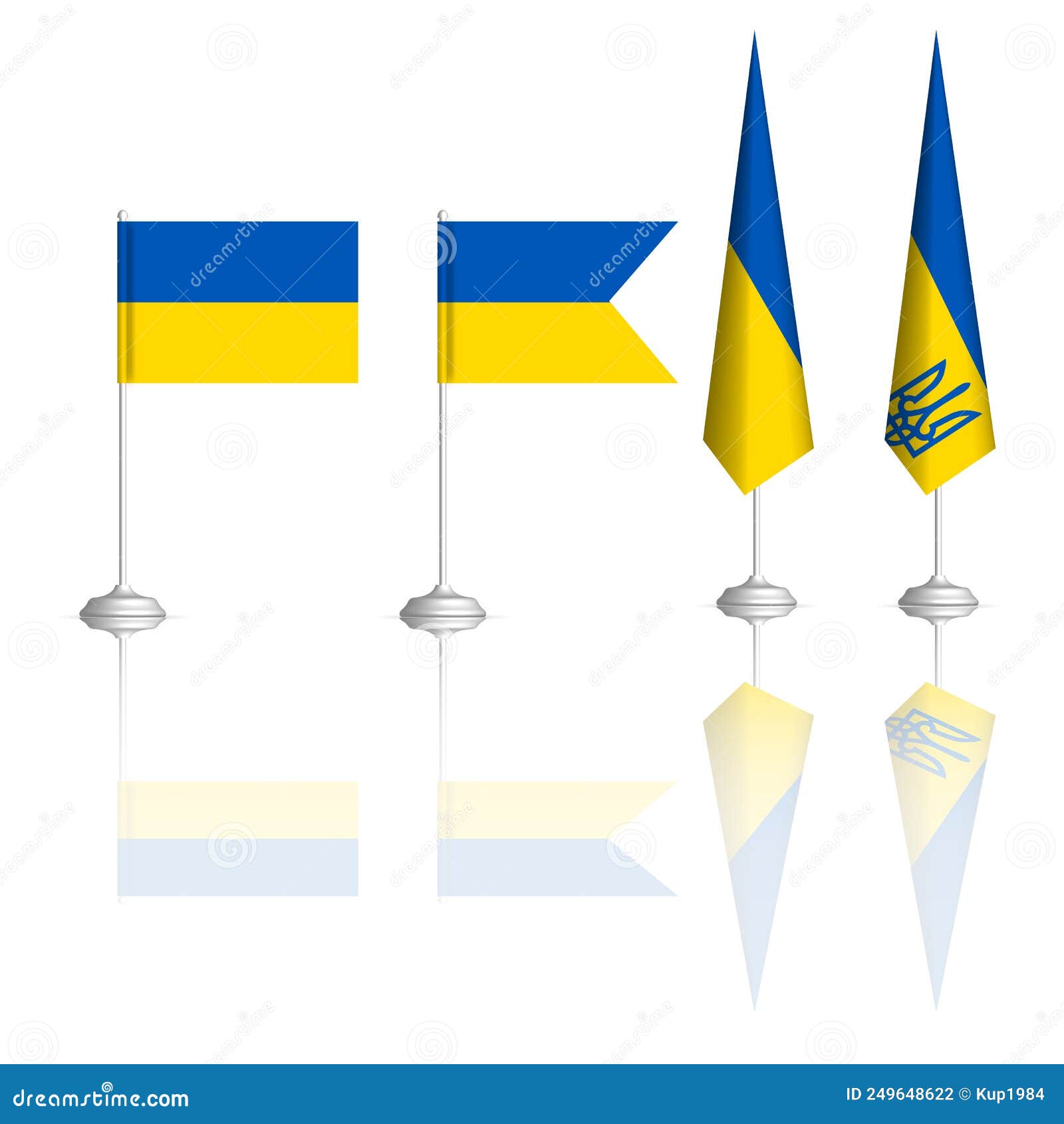 Ukrainian Flag in Four Versions, Vector Illustration Stock Vector ...