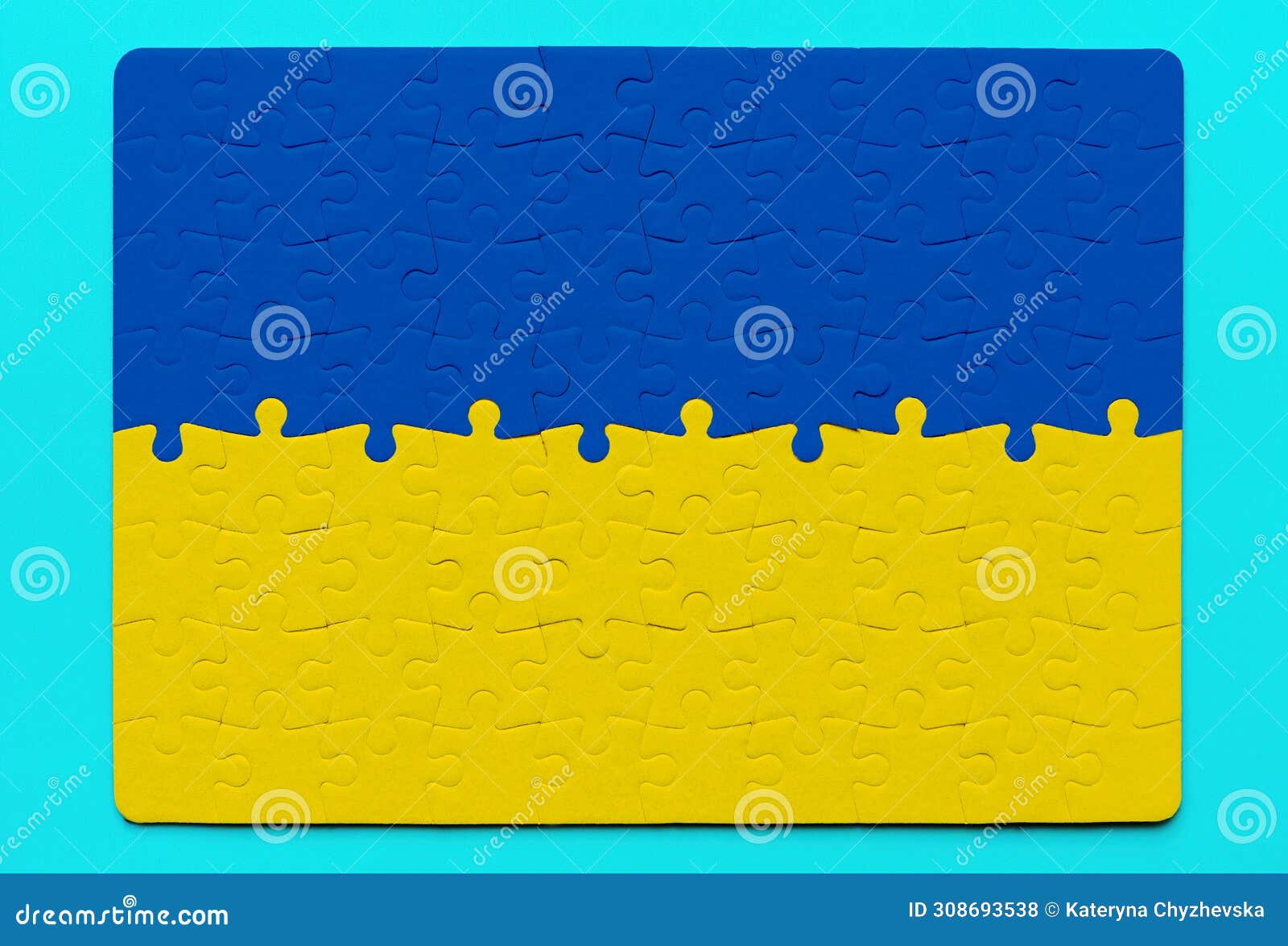 Ukrainian Flag Jigsaw Puzzle on Blue Stock Photo - Image of world ...