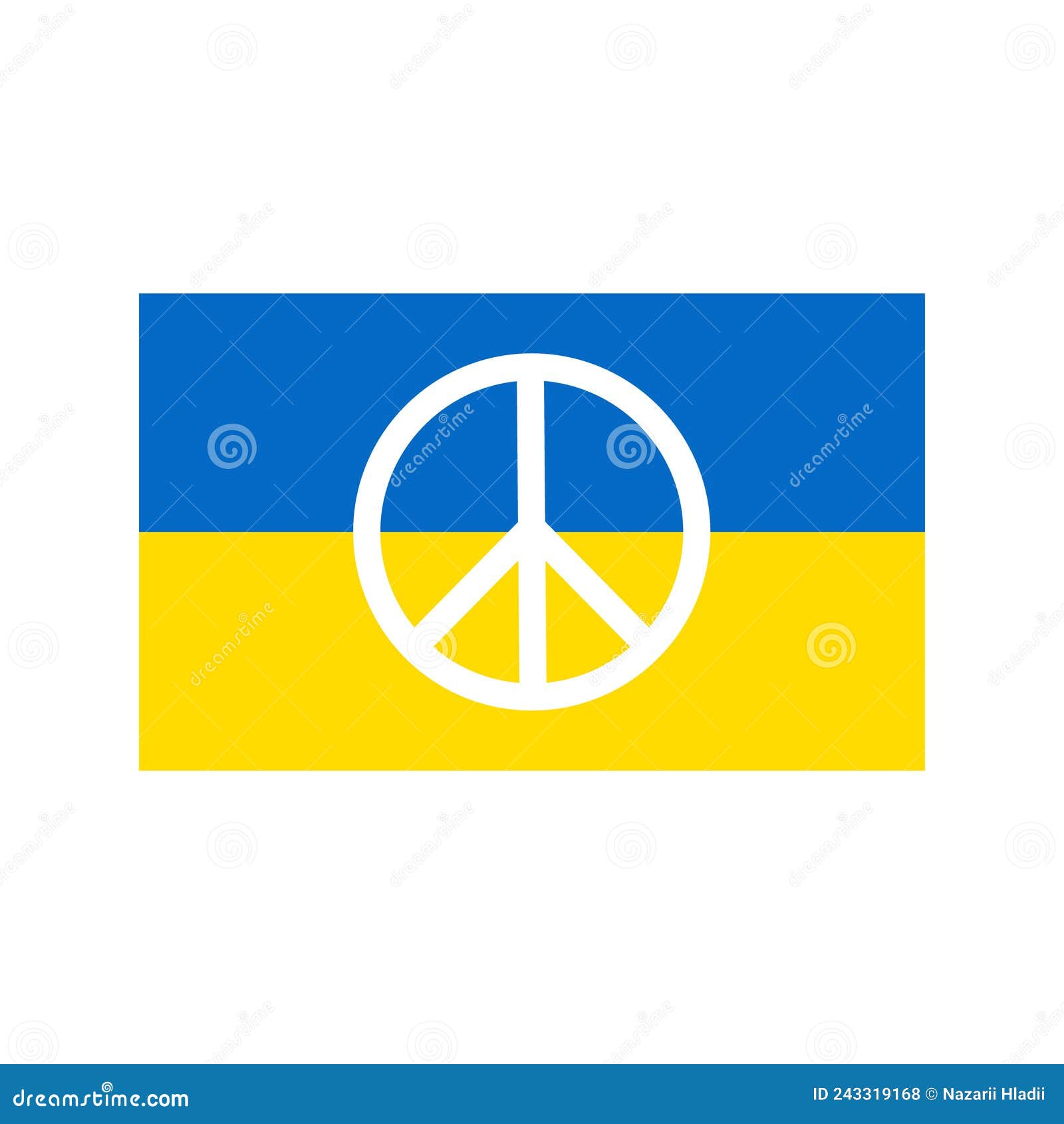 Ukrainian Flag with Peace Sign. Vector Illustration. Stock Vector ...