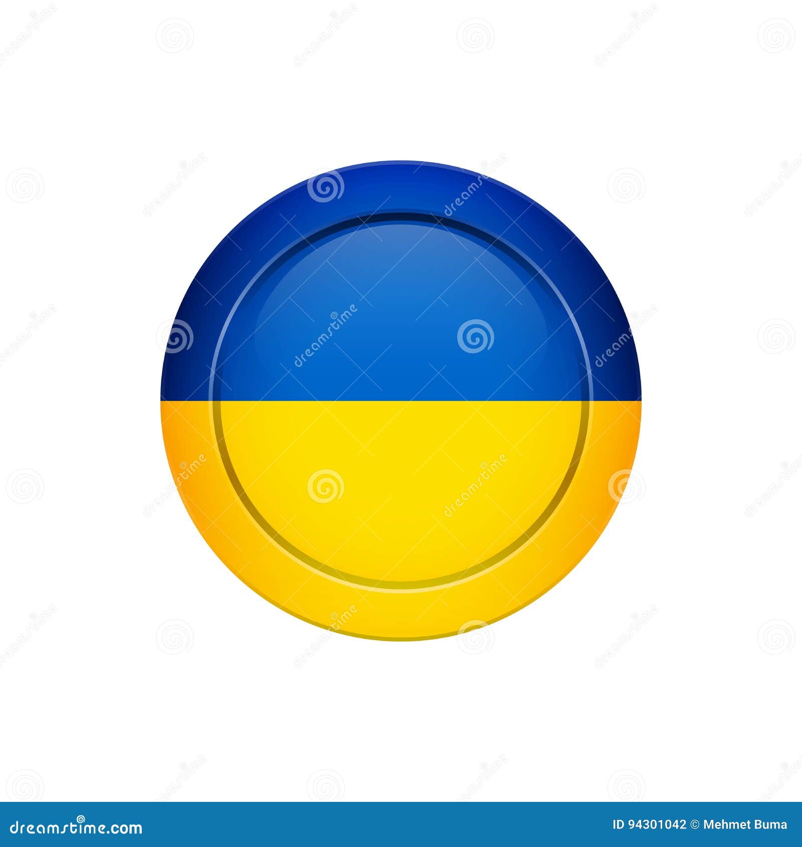 Ukrainian Flag on the Round Button, Vector Illustration Stock Vector ...
