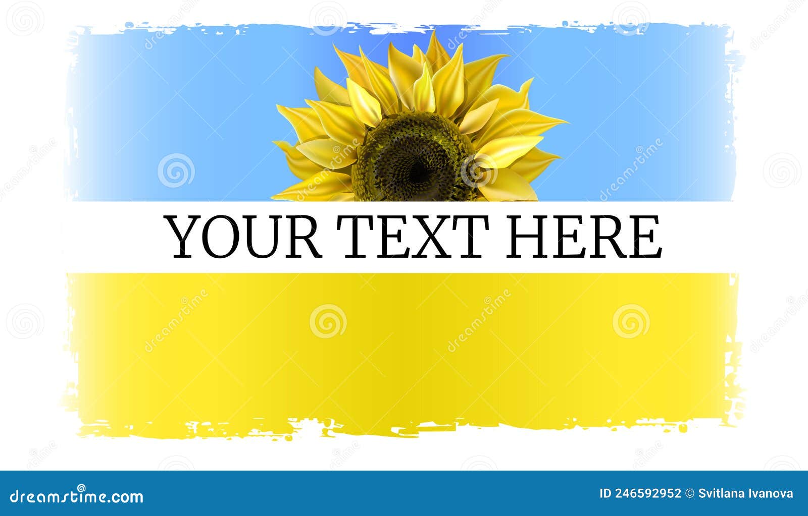 Ukrainian Flag with Sunflower and Space for Your Text. Stock Vector ...