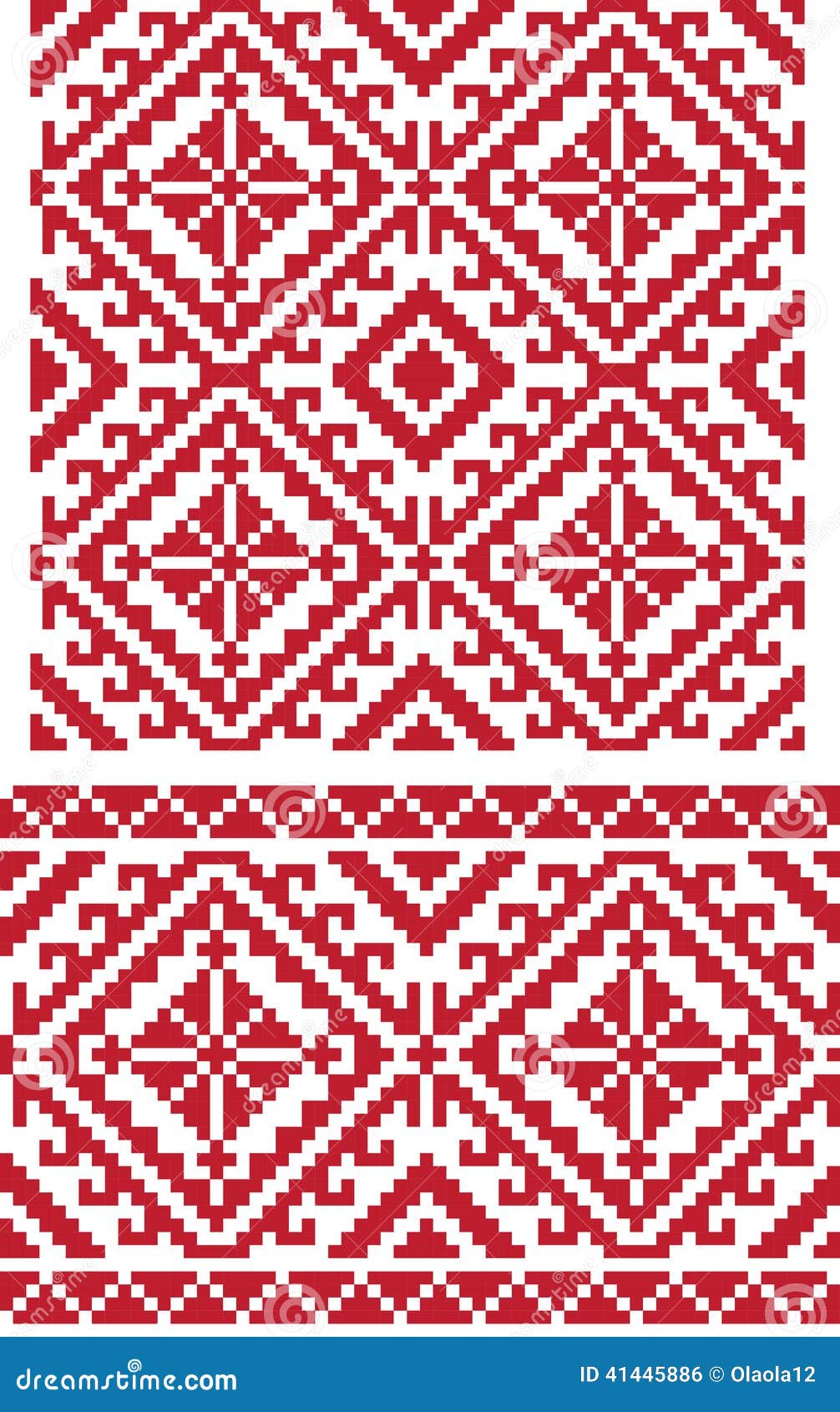 Ukrainian folk pattern stock vector. Illustration of fabric - 41445886