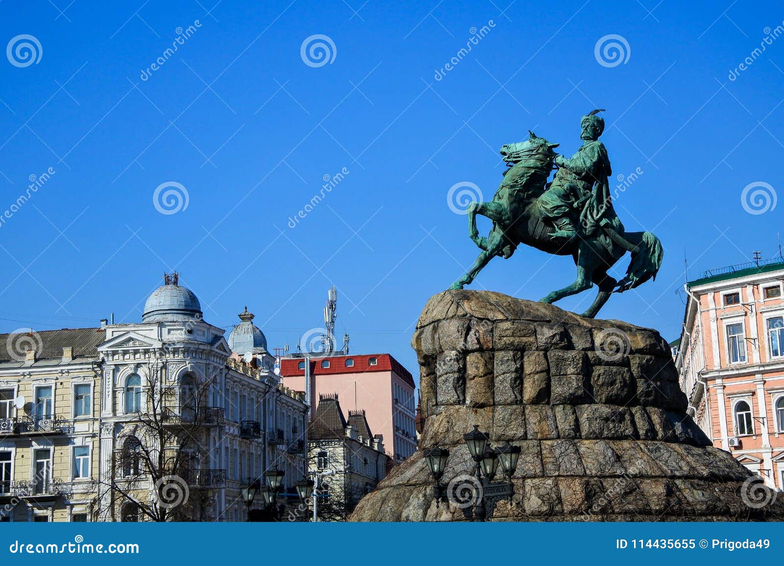 Monument of Bohdan Khmelnytsky. Stock Image - Image of horseback ...