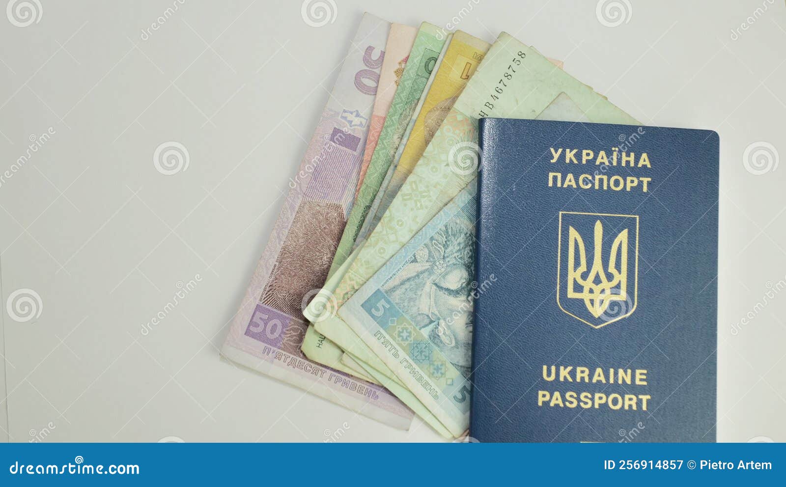 Ukrainian International Biometric Passport And Bag For Travel Close Up