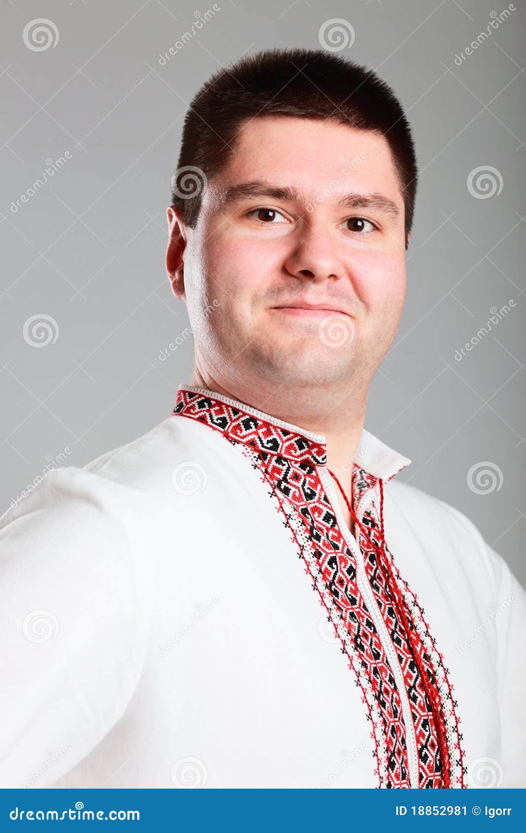 Ukrainian man stock image. Image of pattern, indoors - 18852981