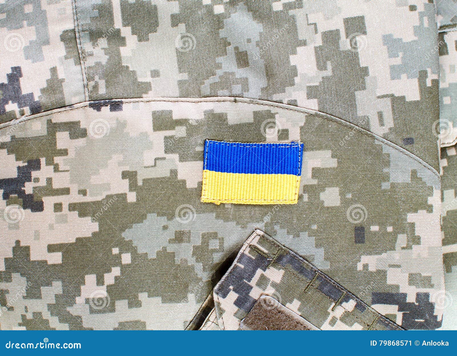 Ukrainian Military Digital Camouflage with Flag Patch Stock Image ...