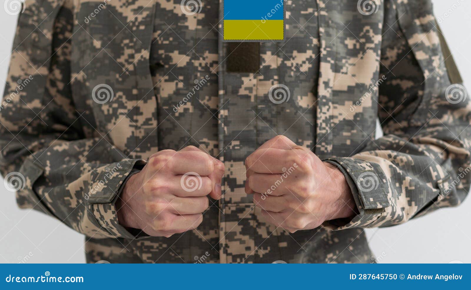 Ukrainian Military Man with Pain Stock Photo - Image of ammunition ...