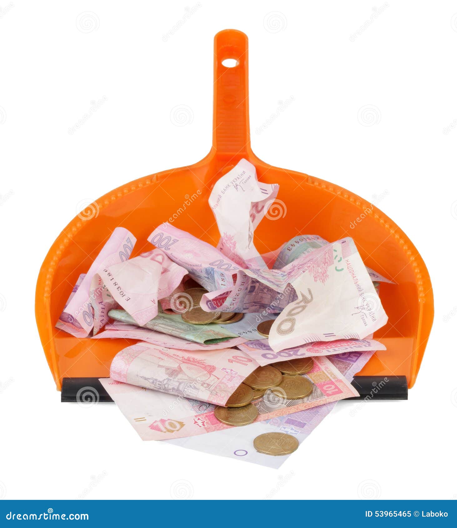 Ukrainian money in scoop stock image. Image of grivna - 53965465