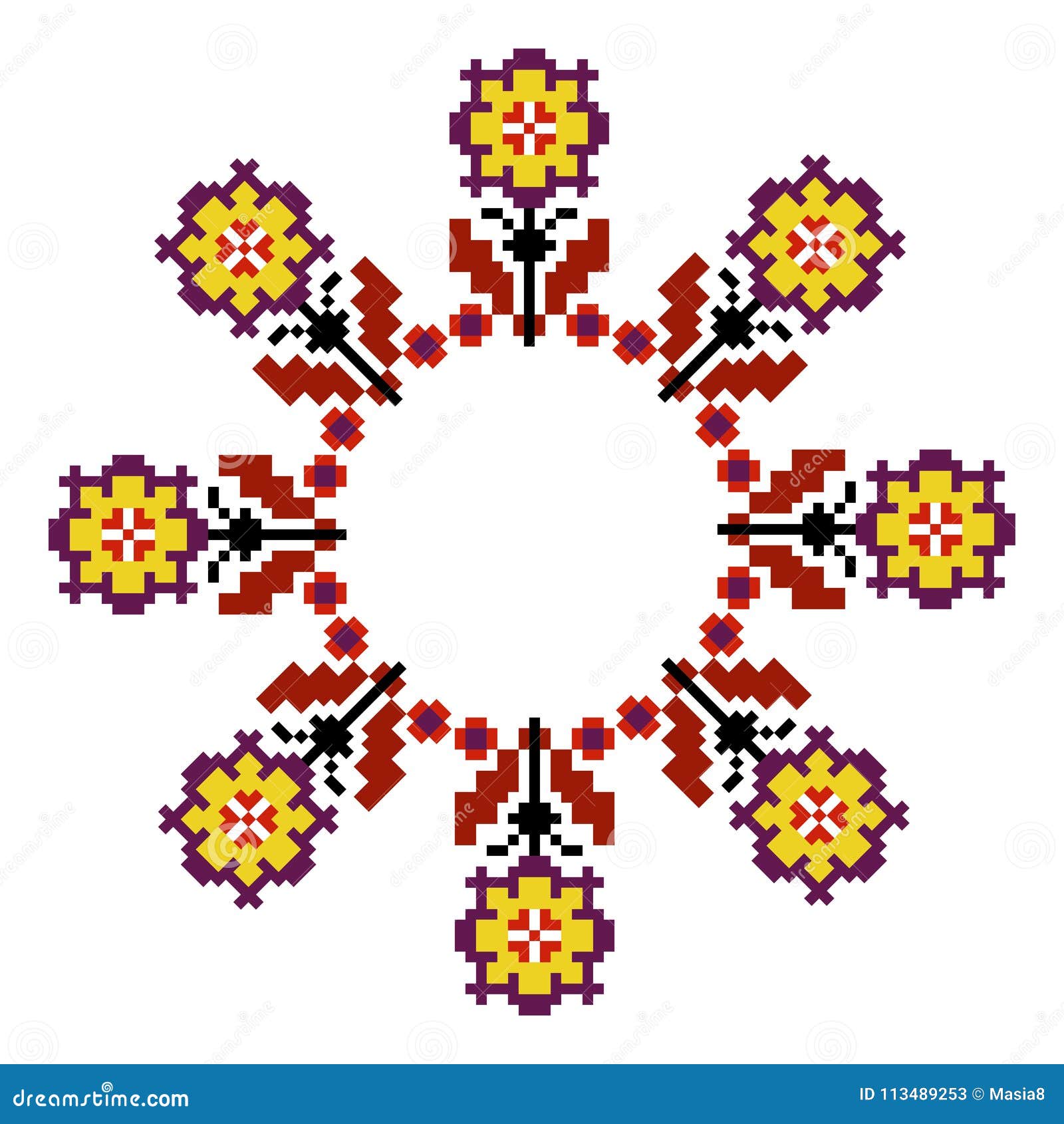 Vector Ukrainian National Pattern Stock Illustration - Illustration of ...